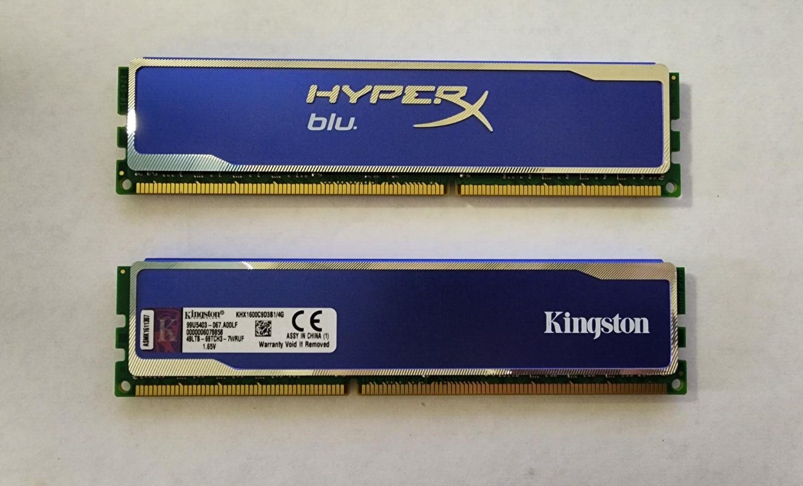 KINGSTON HYPER X BLU 8GB (2X4GB) DDR3-1600MHz PC3-12800 1.65V ...