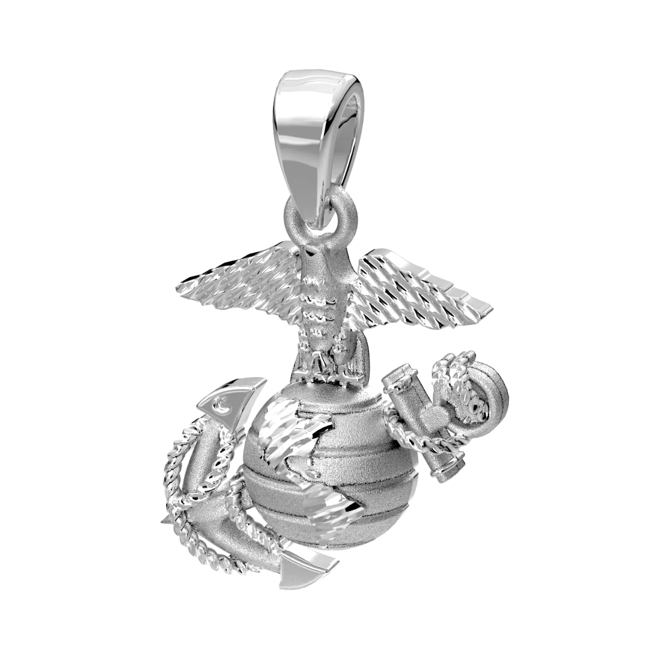 Sterling Silver, 10k or 14k Gold US Marine Corps Eagle, Anchor & Globe ...