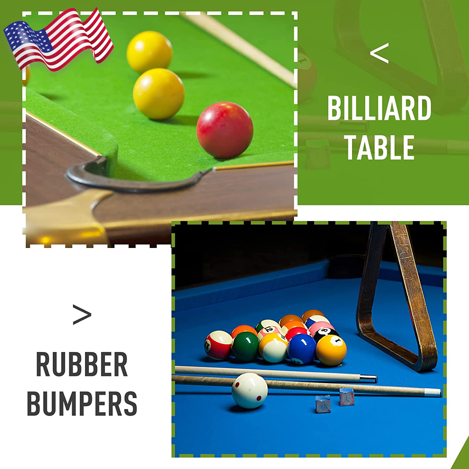 Rubber Bumpers Pool Table Cushion Accessories Rail Billiard 8 Ft 6 Pack ...