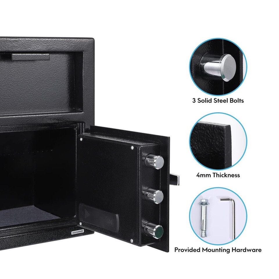 Digital Depository Safe Box Locking Drop Box with Slot Steel Safe with ...