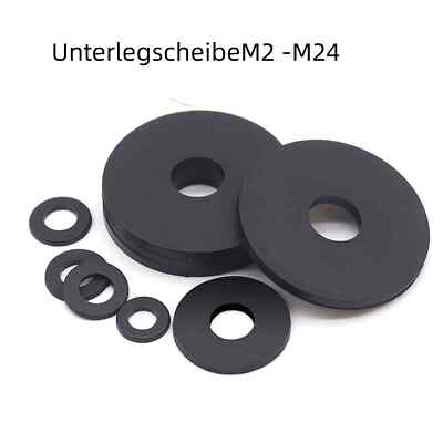 Unterlegscheibe DIN9021 groß Kunststoff | schwarz | M2 M3 M4 bis M24 ...