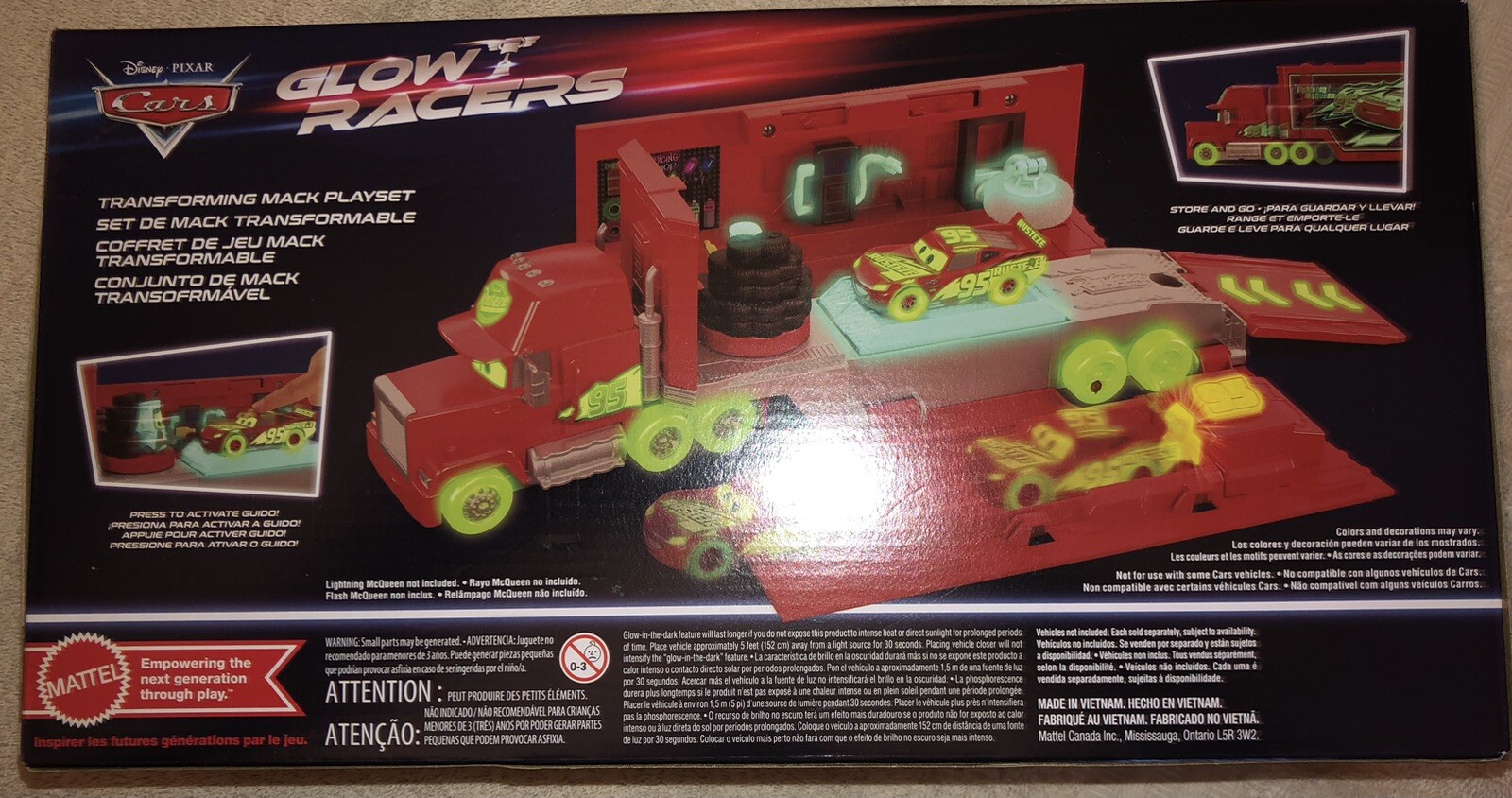 Disney Pixar Cars Glow Racers Mack Hauler 2023 Brand New Free Same Day ...