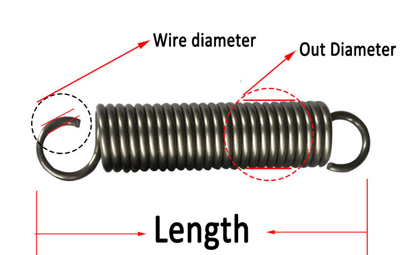 Extension Tension Spring Expansion Stainless Springs OD 7mm-10mm Wire ...