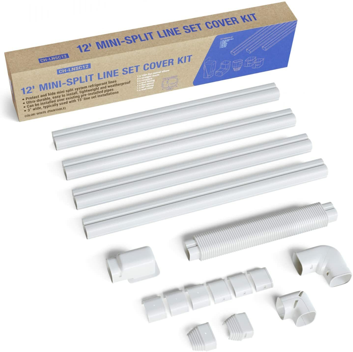 Line Set Cover Kit Cover 3” Line Set & Tubing For Mini-split & Central ...