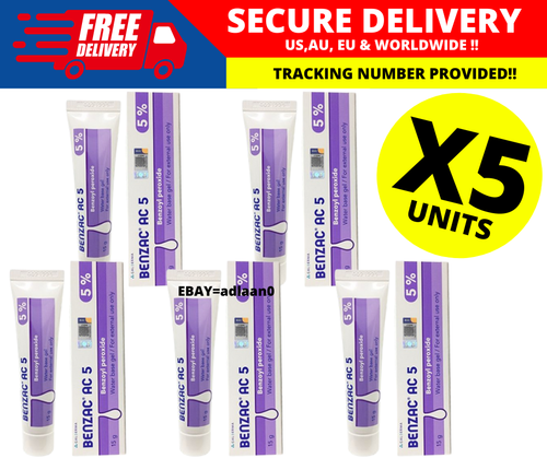 BENZAC AC 5, Water Base Gel 5% Benzoyl Peroxide Acne Pimple Galderma ...