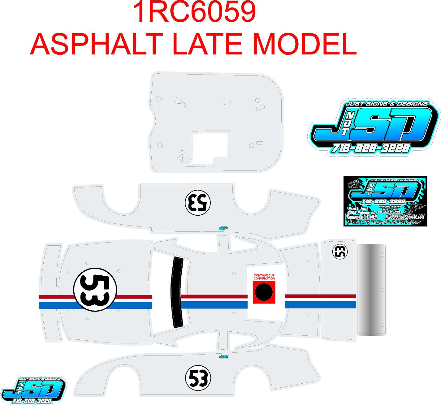 1RC ASPHALT LATE MODEL 1RC6059 WRAP HERBIE | eBay