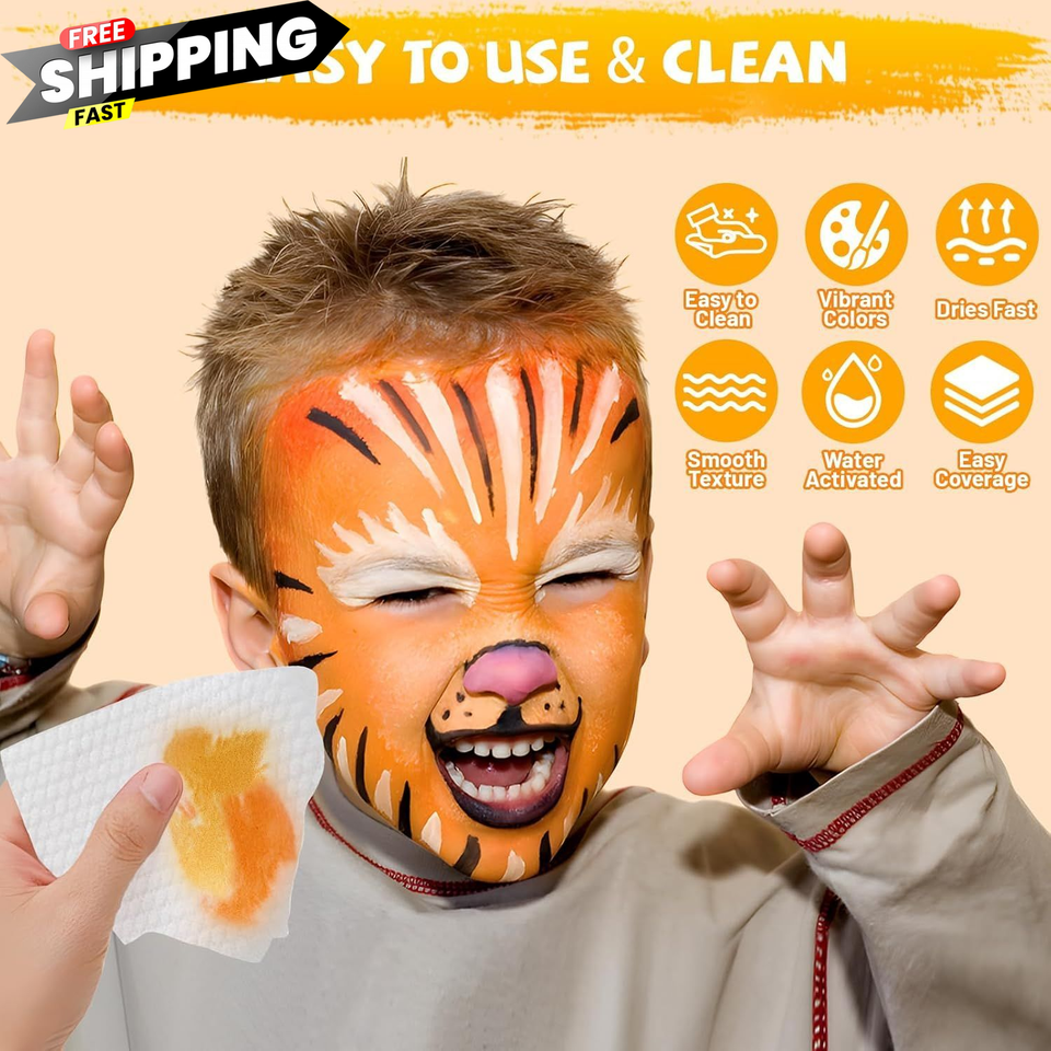 54 Colors Face Painting Kit for Kids, Non-Toxic 54 - 39 Piece Set | eBay