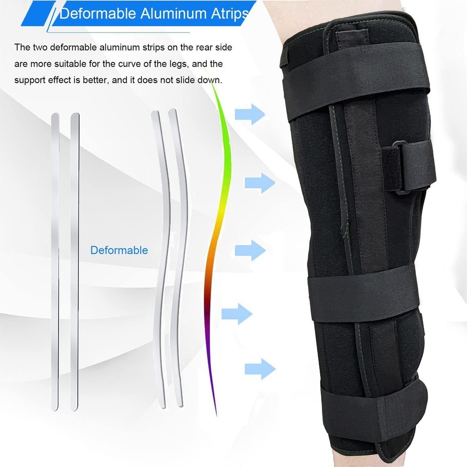 3-Panel Knee Immobilizer Full Leg Support Brace Aluminum alloy Straight splint | eBay