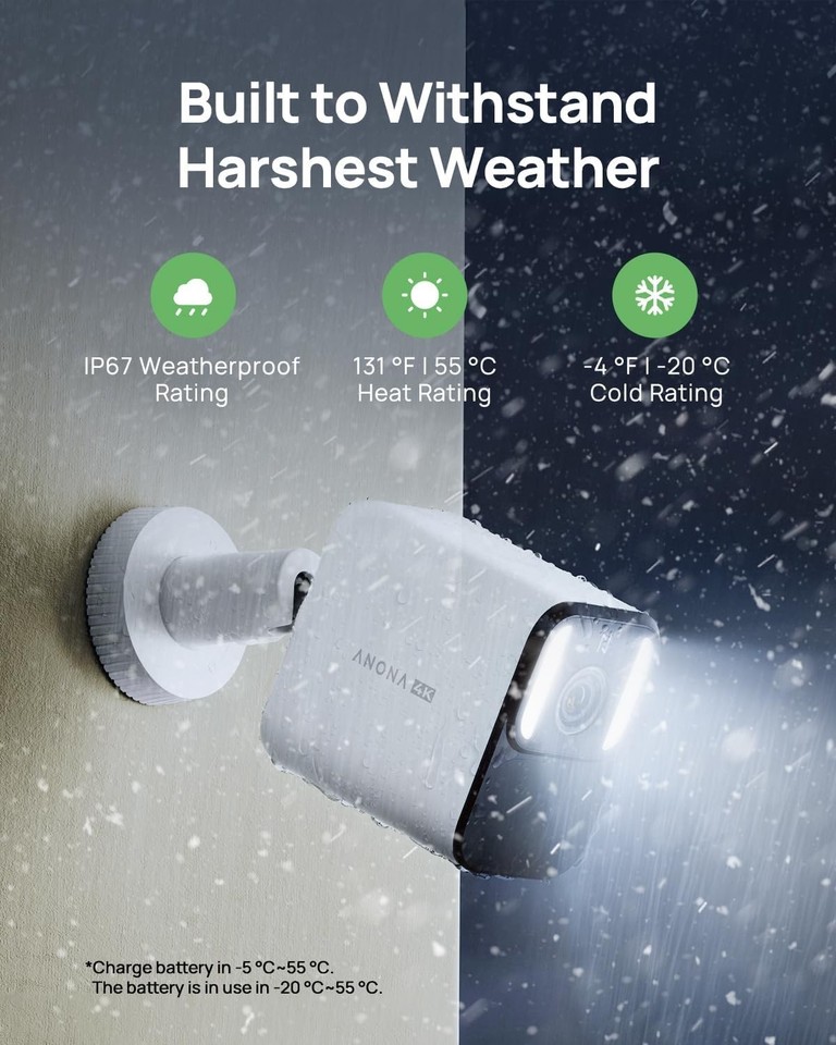 Anona Aurora 4K Solar Security Cameras Wireless Outdoor,Color Night ...