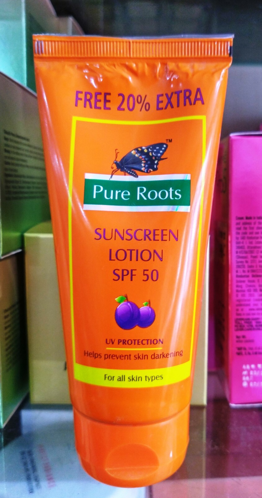 Pure Roots Sunscreen Lotion SPF 50 Help Preventing Skin Darkening | 72 ...