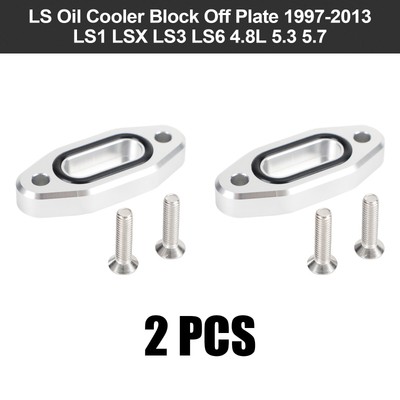 NEW 2× LS Oil Cooler Block Off Plate Fit LS1 LSX LS3 LS6 4.8L 5.3 5.7 ...