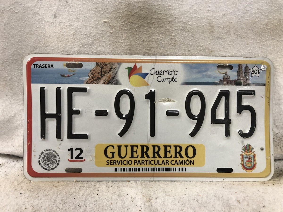 Guerrero Mexico License Plate Guerrero Mexico Plate Etsy