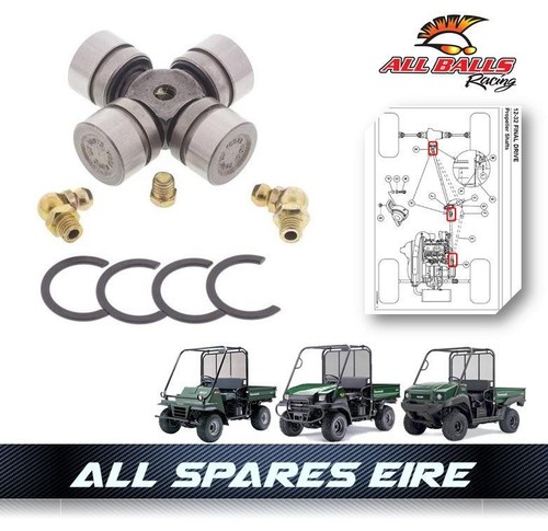 KAWASAKI MULE DIESEL DRIVE PROP SHAFT U JOINT FITS KAF950 2510 3010 ...