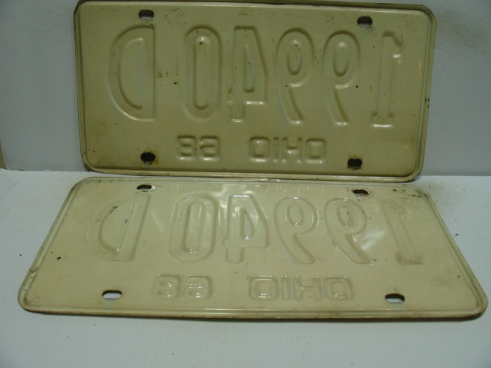 1968 Ohio License Plate 19940 D PAIR Vintage 12171 | eBay