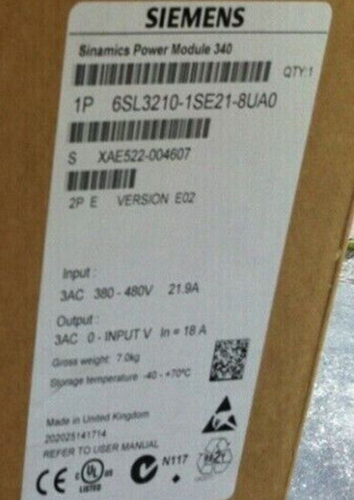 cxNEW Siemens 6SL3210-1SE21-8UA0 SINAMICS S120 CONVERTER POWER MODULE ...
