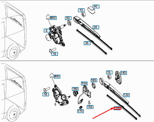 MERCEDES-BENZ VITO FURGON W447 REAR WIPER BLADE A4478203400 NO DUTY TO ...