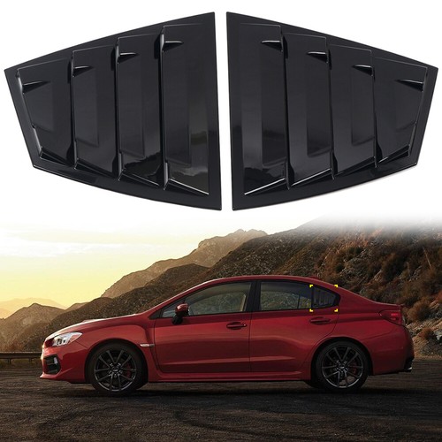 Gloss Black Rear Window Louvers Shutters Cover Trim For Subaru WRX STi ...