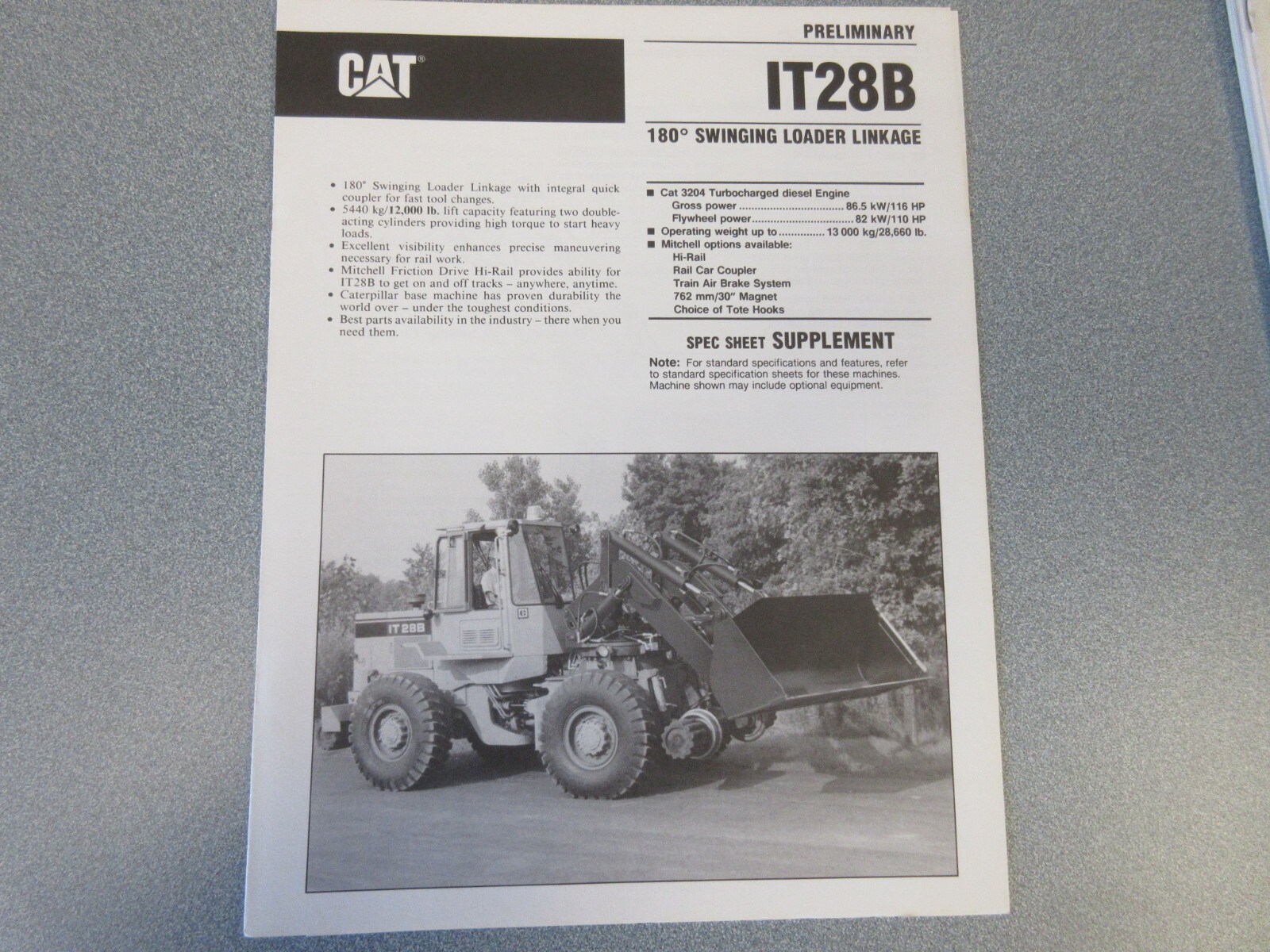 Caterpillar IT28B Wheel Loader Brochure 6 Page Good Condition | eBay