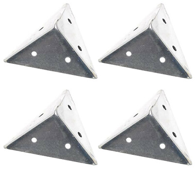 4 x Bulk Hardware Zinc Plated Pyramid Corner Angle Bracket Brace Plate ...