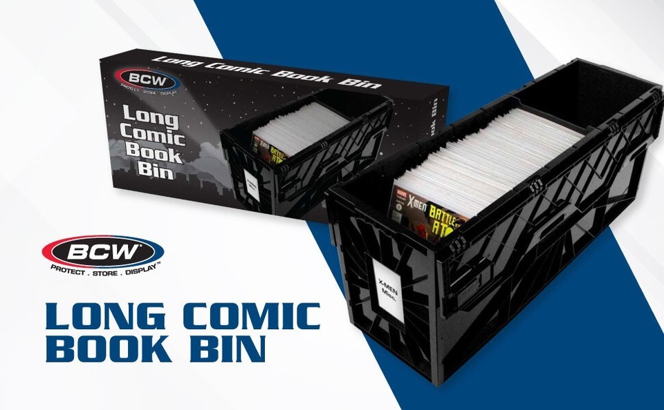BCW Black Long Comic Book Box Bins Heavy Duty Acid Free Plastic Holds ...