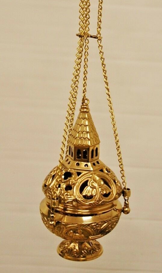 9 3/4" TRIPLE CHAIN CHURCH CENSER / THURIBLE #67 (CHURCH, RELIGIOUS ...