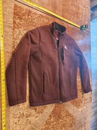 Gerry Sweater Mens LARGE Burgundy Ribbed Sweatshirt Jacket #S56 | eBay