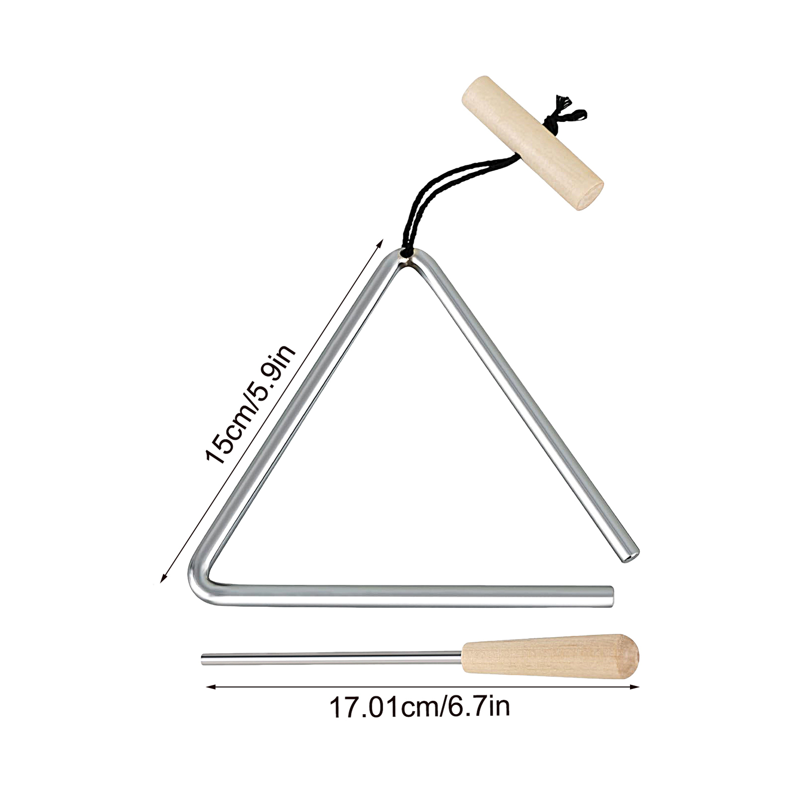 Hand Percussion Instrument Rhythm Musical Steel Triangle for Children ...