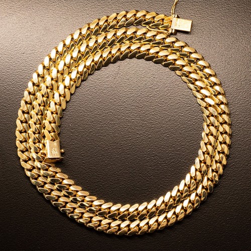 14k Yellow Gold Cuban Link Chain 24 inch Necklace | eBay