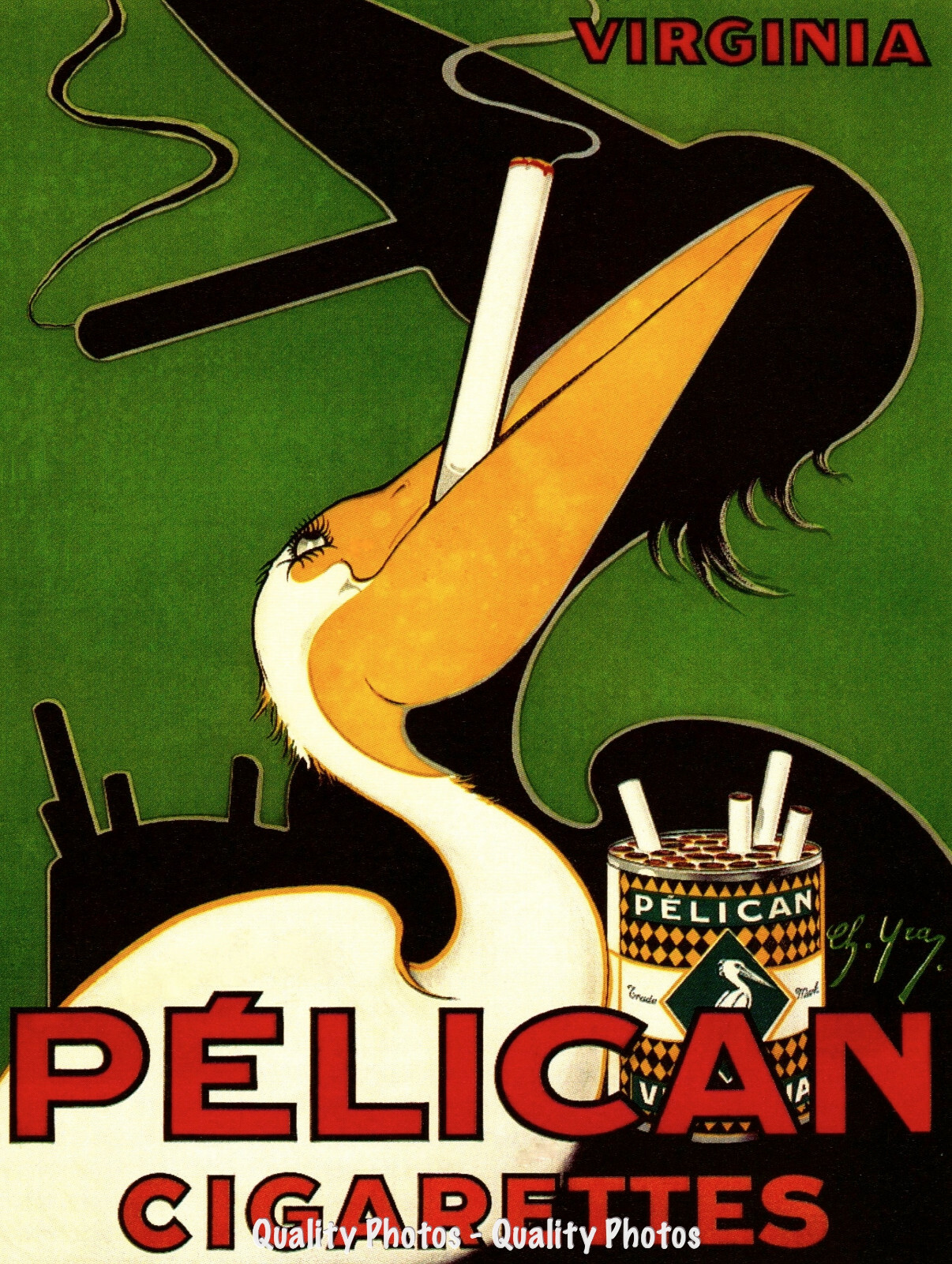 Pelican Smoking Cigarette 8.5x11" Photo Print Advertisement Poster Bird ...