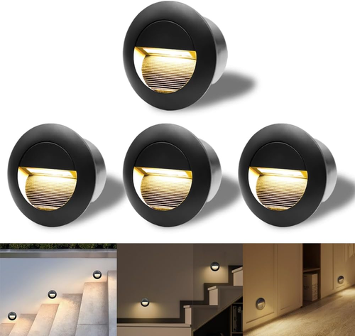 4Pcs/3W Wall Recessed Stair Lights,Ip65 Waterproof,Warm White,Led Step ...