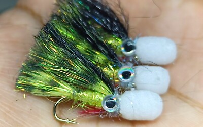 3 X Perch Fry Popper Pattern , black and green lure Size 10 | eBay UK