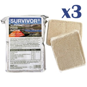 3x Emergency ration army survival food SURVIVOR® pack Outdoor 125g Army ...