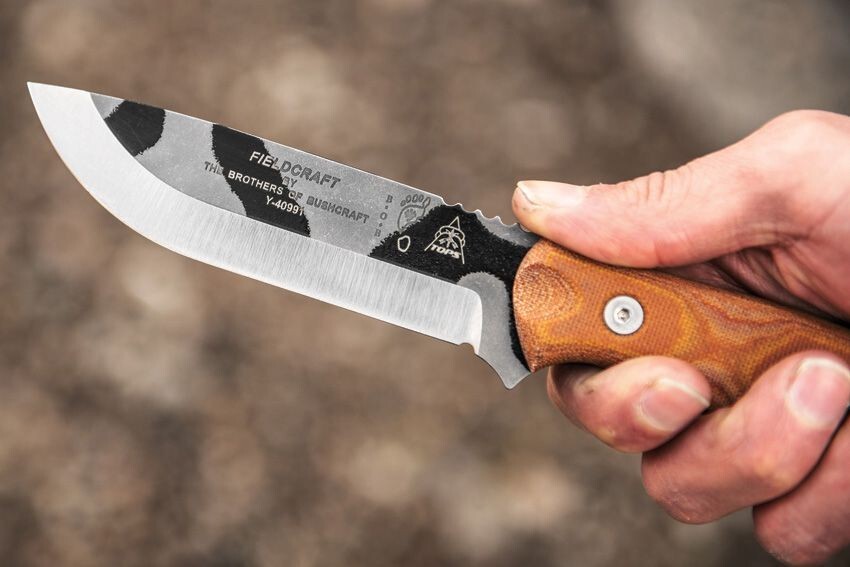TOPS Fieldcraft BOB Hunter Fixed Knife 4.75" 1095HC Steel Blade Micarta ...