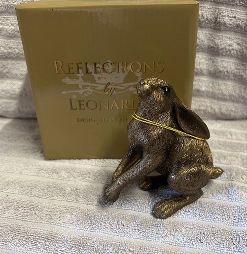 Leonardo Bronze Reflections Gazing At The Sky Hare Figurine Boxed Gift ...
