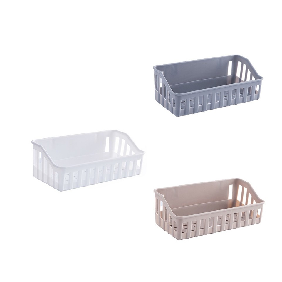 3 PCS Punch-free Wall-mounted Storage Box Toilet Basket Bathroom Rack ...