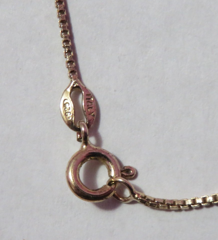 VINTAGE 925 ITALY GOLD VERMEIL STERLING SILVER 18" BOX CHAIN NECKLACE ...