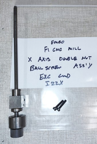 Emco F1 & PCMill 50 & 55 CNC Mill X Axis Double Nut Ballscrew Ass'y ...