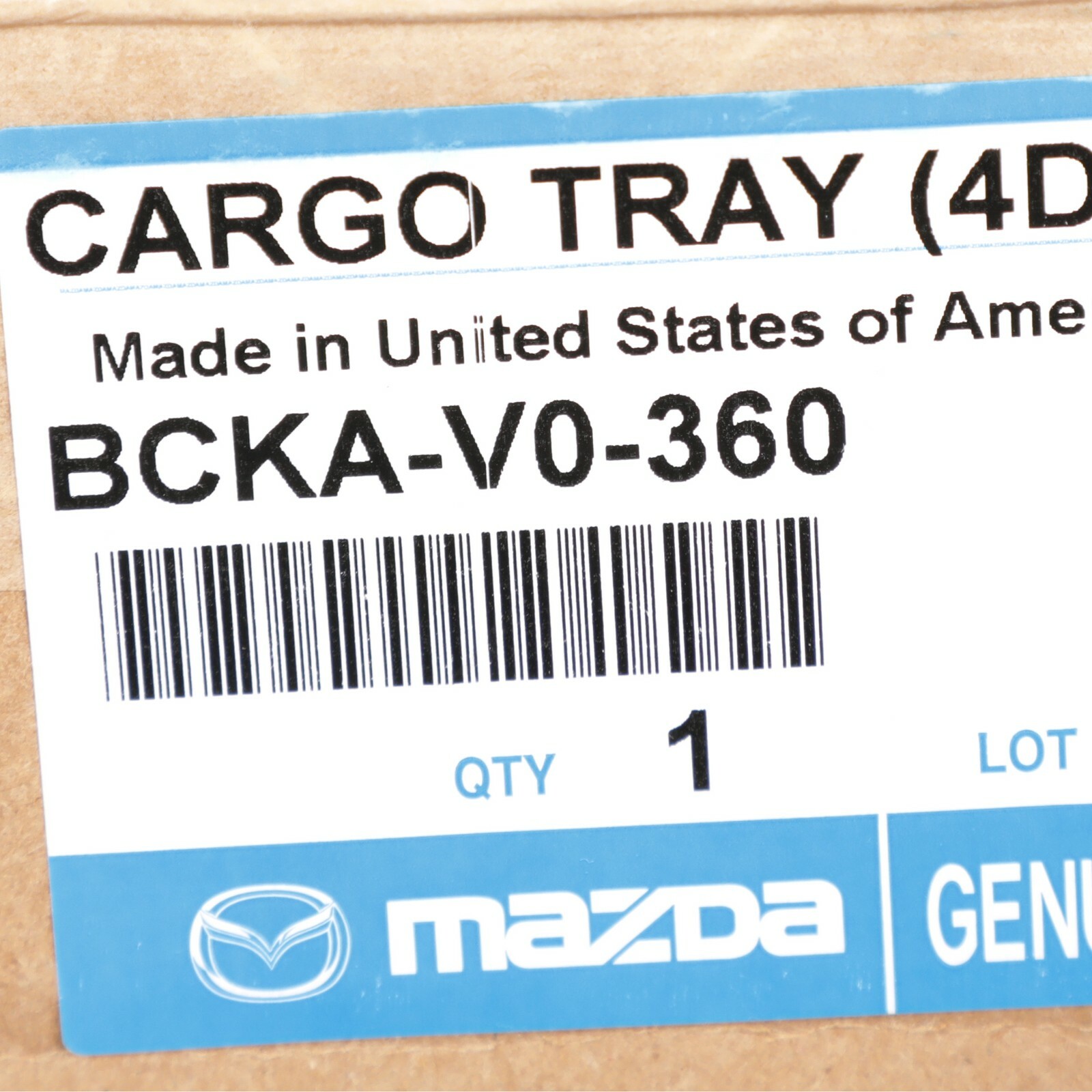 Black All Weather Rear Trunk Cargo Mat 19-22 Mazda 3 4 Door OEM NEW ...