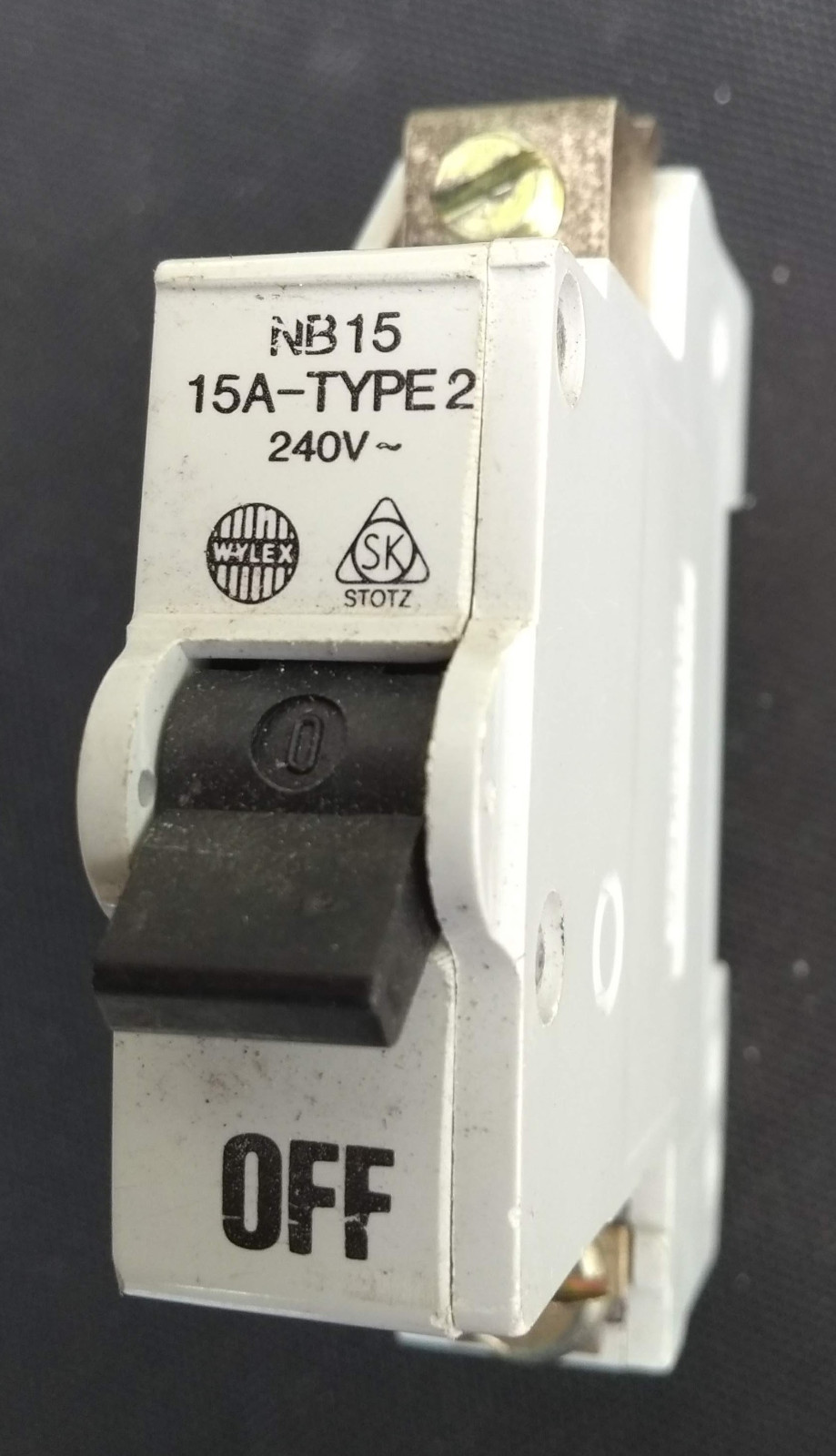 Wylex NB S.P Mcb's 40A, 30A, 20A, 15A, 10A, 5A -Type 2, 1 & B . BS3871 ...