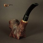 HAND CARVED WOODEN FOR TOBACCO SMOKING GIFT PIPE " Stump " Pear SELF ...