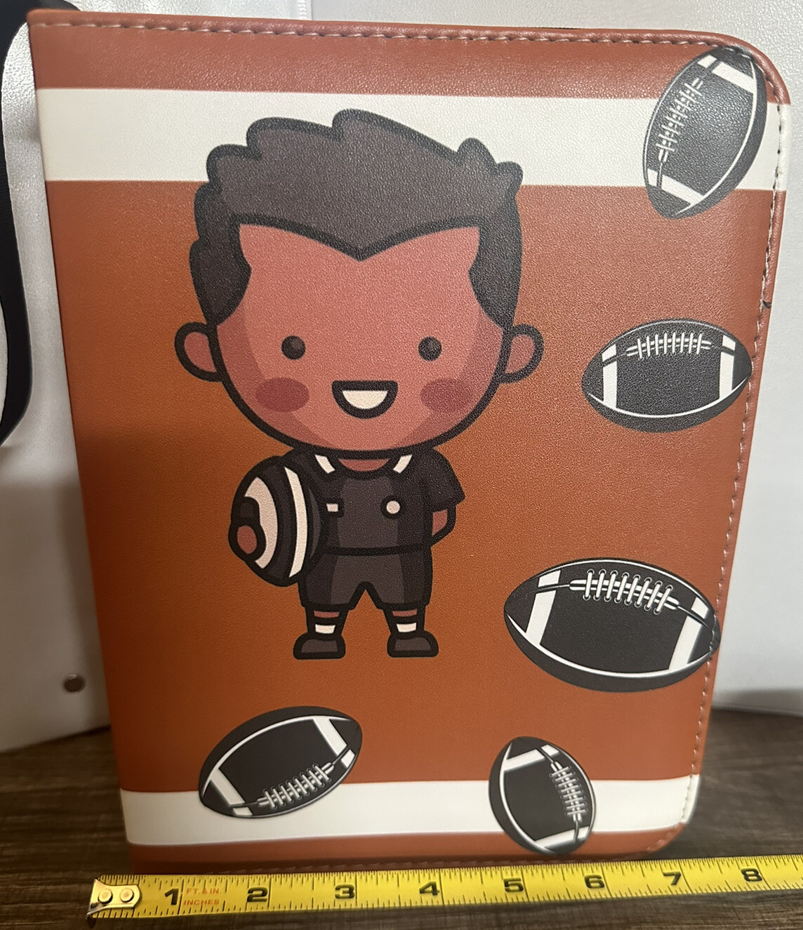 Leather Bound Football Trading Card Binder Album 50 Pages and Holds 200 ...