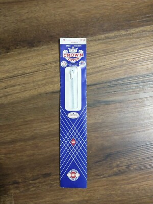 Vintage Crown Zipper 9" White New Old Stock in Original Package | eBay