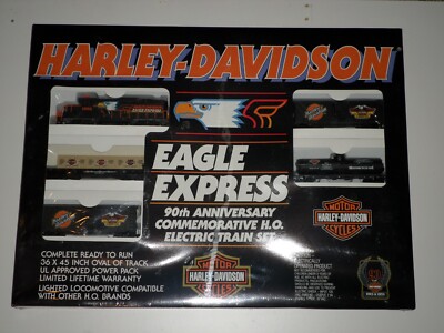 HARLEY DAVIDSON EAGLE EXPRESS - 90TH ANNIVERSARY HO ELECTRIC TRAIN SET ...