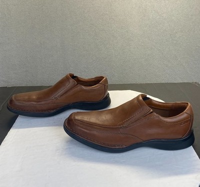 Clarks 14885 Mens Brown Leather Slip On Dress Loafers Shoes Size 12M ...
