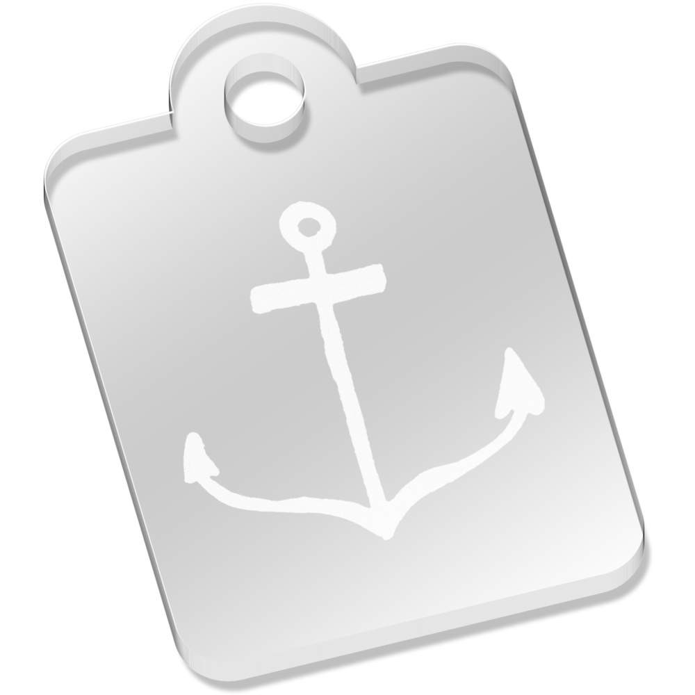 'Ship Anchor' Laser-Engraved Clear Acrylic Keyring / Keychain (AK011387 ...