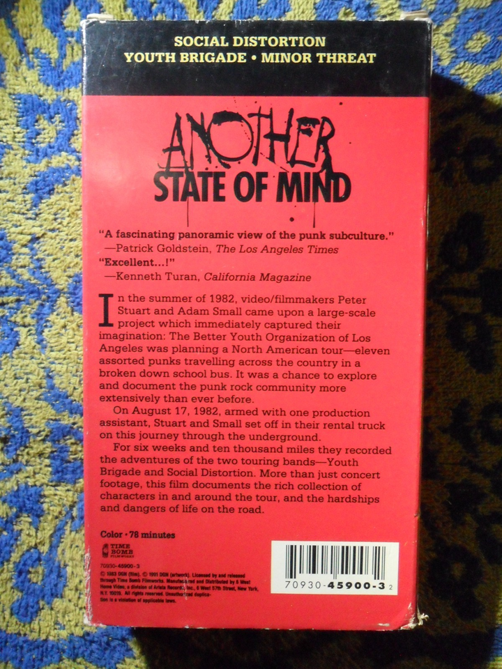 1991 VHS VIDEO 1983 ANOTHER STATE OF MIND SOCIAL DISTORTION PUNK ...