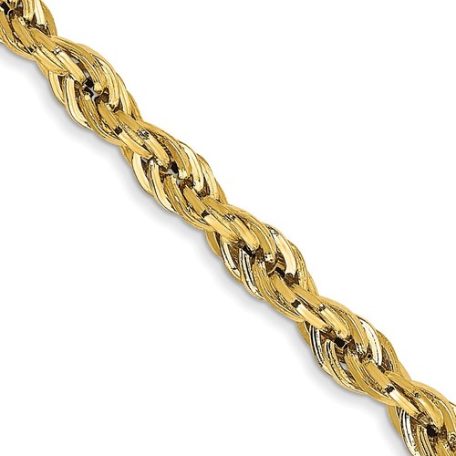 14k Yellow Gold 18 inch 3mm Semi Solid Rope Chain Necklace | eBay