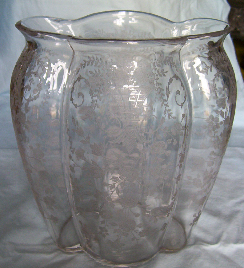 CAMBRIDGE GLASS CO. PORTIA CRYSTAL RARE #1228 9" TALL OVAL PILLOW VASE ...