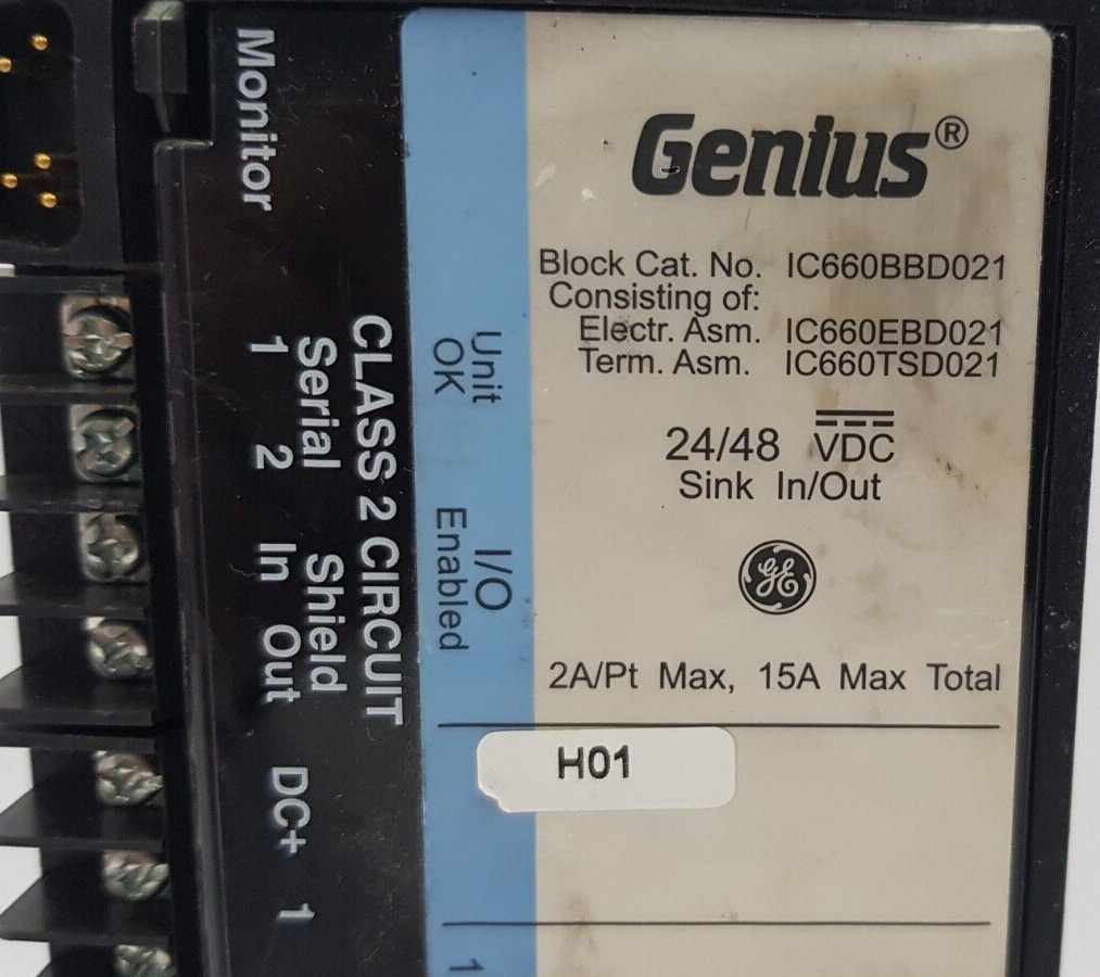 GENIUS SINK TERMINAL MODULE IC660EBD021X1 24/48 VDC / FAST SHIP DHL OR ...