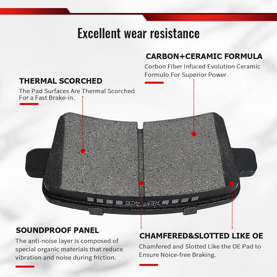 4x Front Ceramic Brake Pads for Volkswagon CC Eos Golf GTI Jetta Audi ...